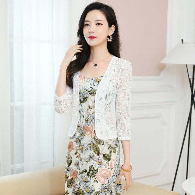 Lace small shawl top women's spring and summer outer collocation skirt ...