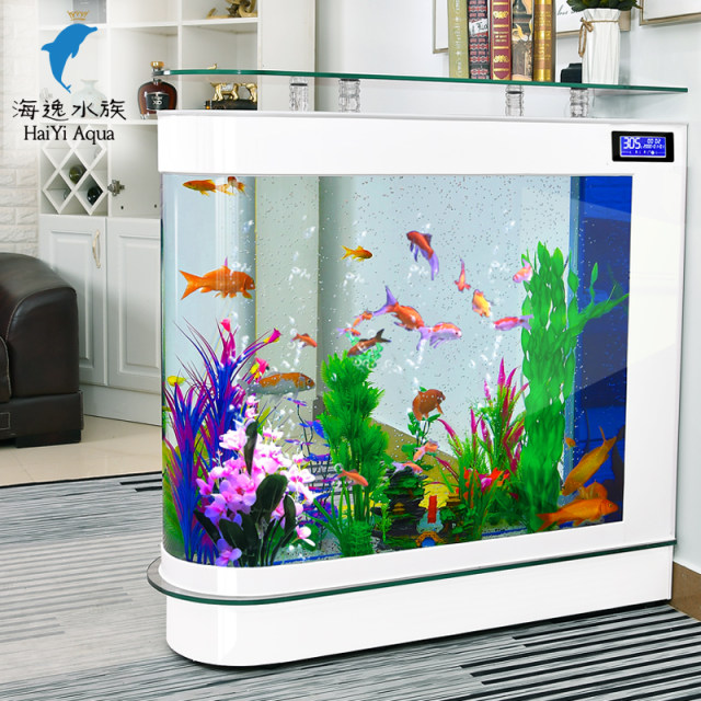 Bullet fish tank living room household medium-sized aquarium glass 1.2m ...