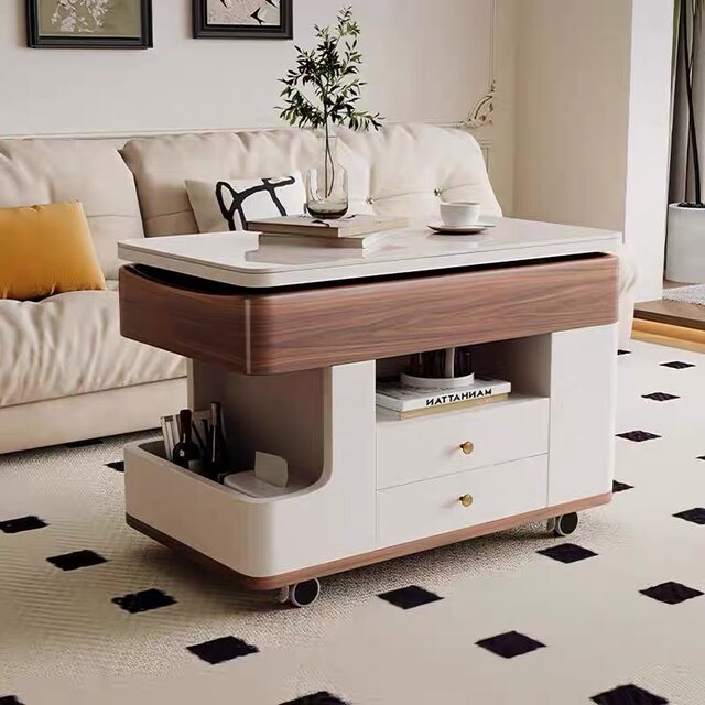 Living Room Sofa Movable Side Table Multifunctional Lift and Rotate ...