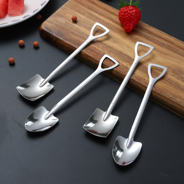 Shovel spoon creative cute small spoon stainless steel household meal ...