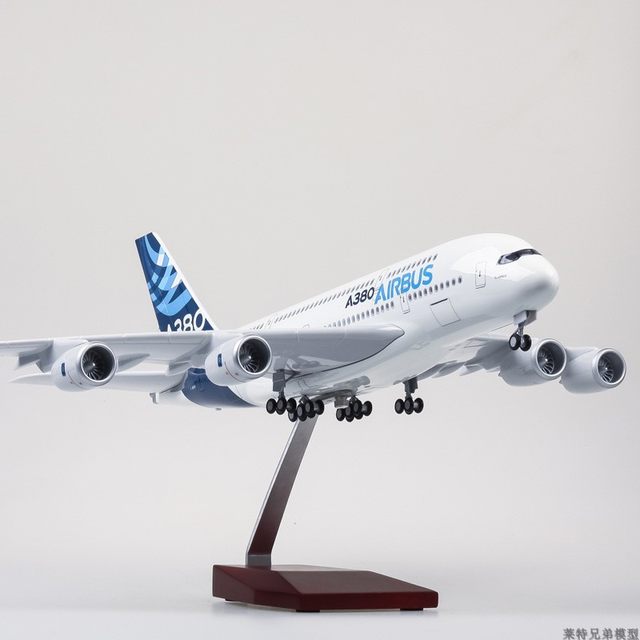 Airbus A380 prototype with wheels and lights, civil aviation passenger ...