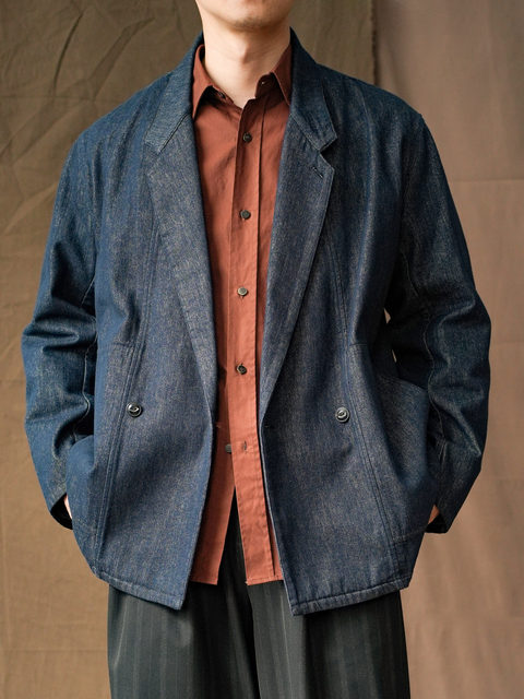 Waterever's autumn dual -ribs buckle denim suit casual jacket Japanese ...