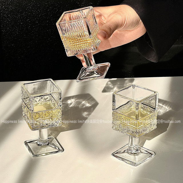 The new light luxury cubic wine glass home liquor cup one or two cups ...