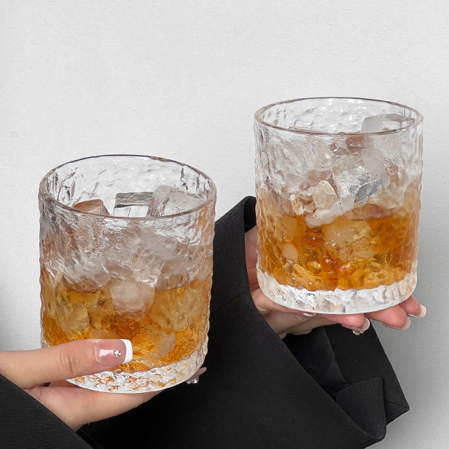 Crystal glacier pattern high-end ins stone pattern glass water glass ...