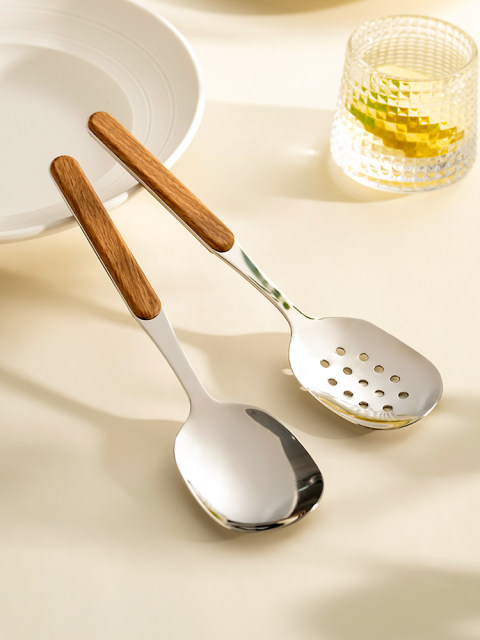 onlycook 304 stainless steel split-spoon long handle large public spoon ...