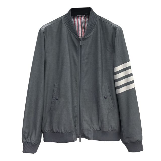 TB trendy brand autumn and winter new bomber jacket men's yarn-dyed ...