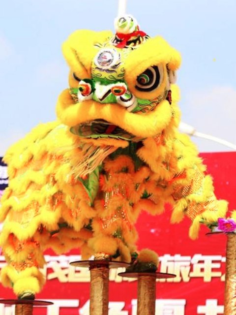 Complete set of lion dance props, Foshan lion dance, lion awakening ...