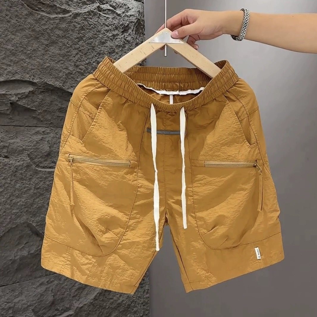 Summer men's new fashion and leisure wild trend simple pure color ...