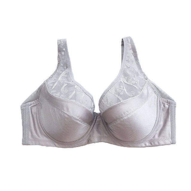 Large size glossy seamless thin section bra full cup underwear women ...