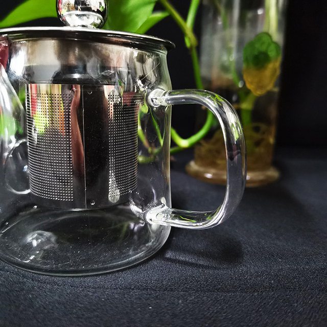 Heat-resistant mini glass teapot household stainless steel inner tank ...