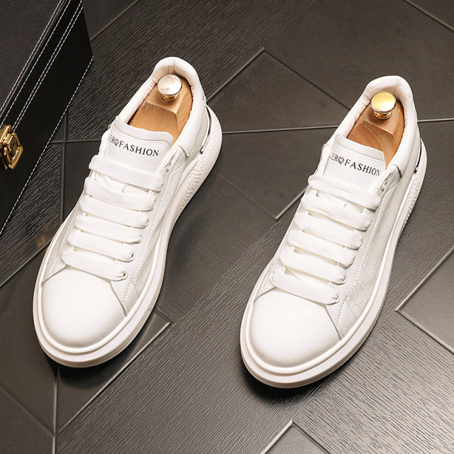 White shoes men's summer breathable shoes trendy men's shoes heightened ...