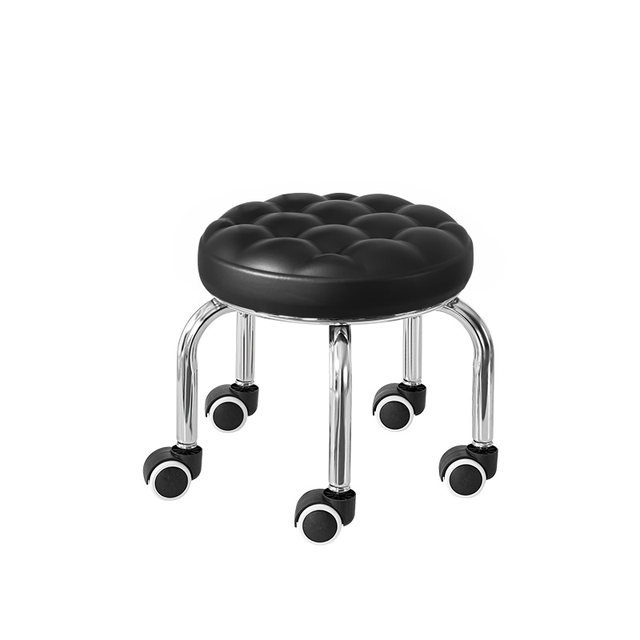 Stool with wheels, household round stool, living room, removable low ...