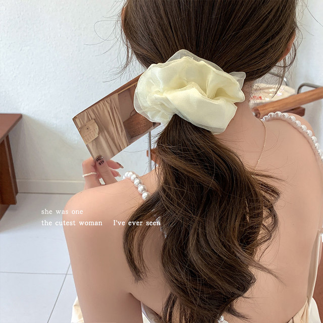 Super fairy solid color mesh, simple forest style large intestine hair ...