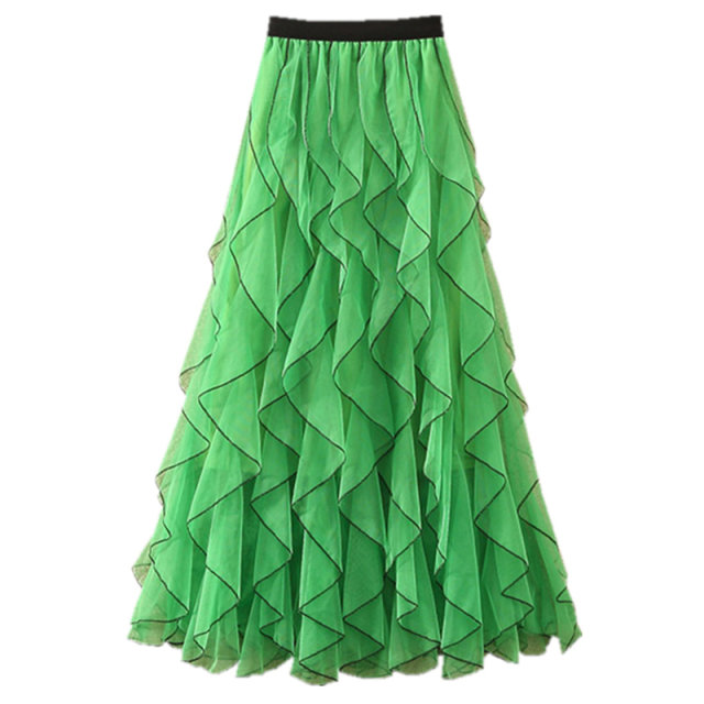 Wave pattern mesh skirt for women spring and summer new high-waisted ...