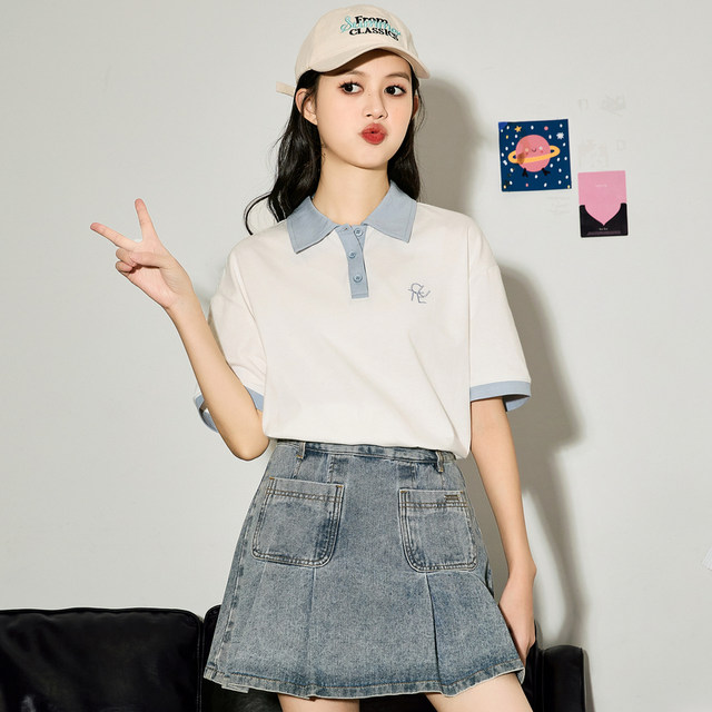 Tang Shi's new short-sleeved polo shirt for women 2025 spring and ...
