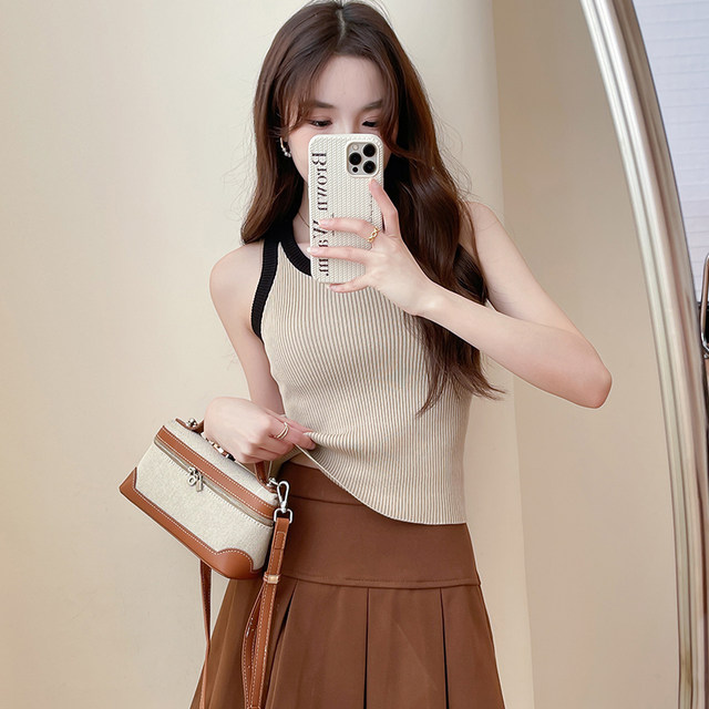 Tangshi 2023 Autumn and Winter New Women's Camisole Bottoming Contrast ...