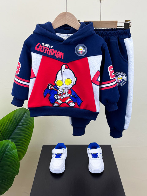 Ultraman boys autumn and winter suit 2025 new fashionable baby children ...
