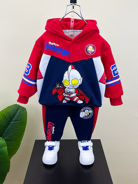 Ultraman boys autumn and winter suit 2025 new fashionable baby children ...