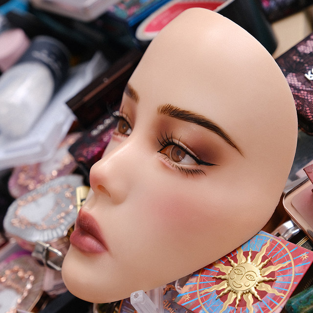 Full Face Makeup Practice Board Mask Fake Face Model for Beginners to ...