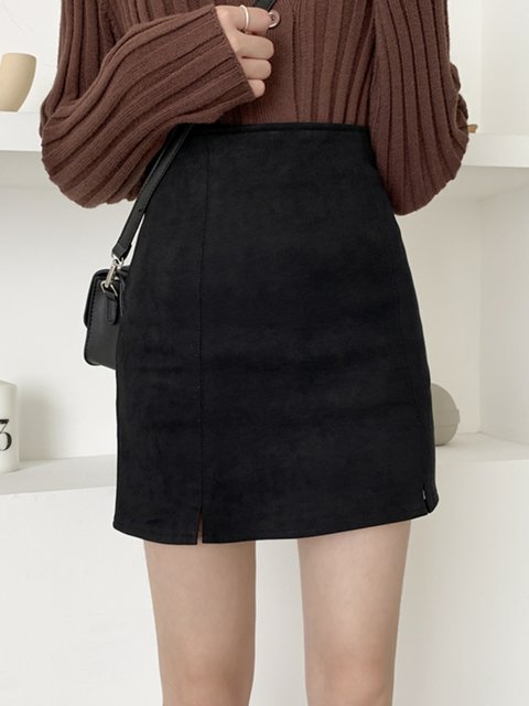 Coffee-colored skirt for women 2023 autumn and winter new A-line skirt ...