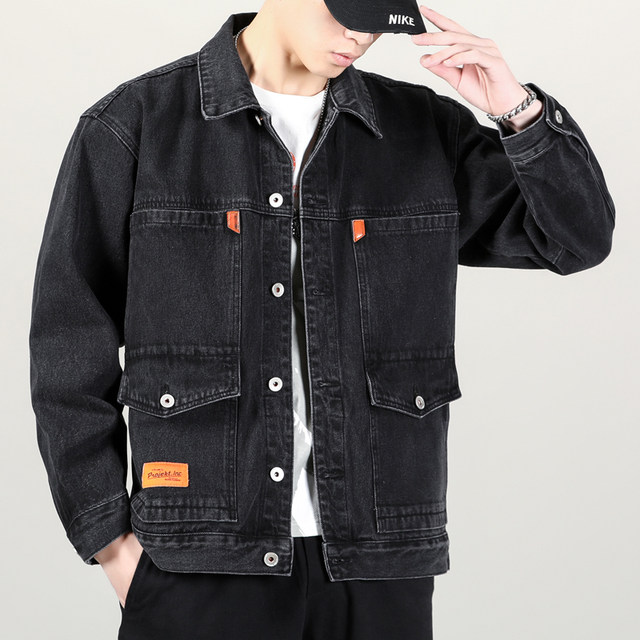 Autumn new denim jacket for men, loose, handsome, fashionable, high-end ...