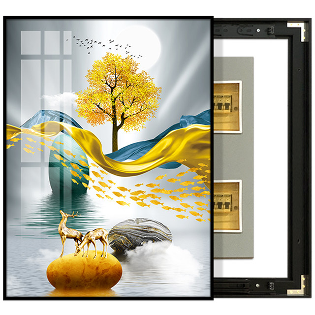 Simple modern vertical meter box decorative painting can be pushed and ...