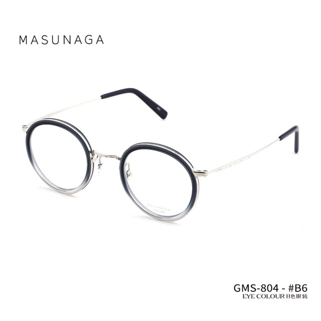 Masunaga glasses frame MASUNAGA round frame retro literary and artistic small face men and women ...