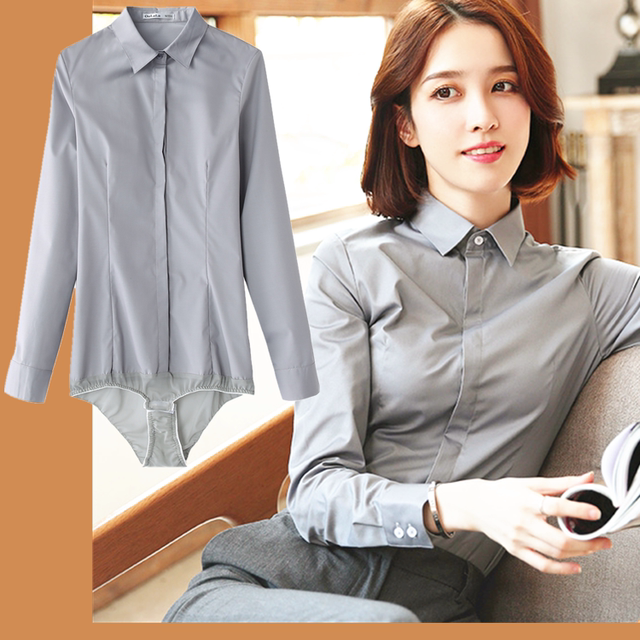2024 new long -sleeved conjoined shirt women's pants shirt inch ...