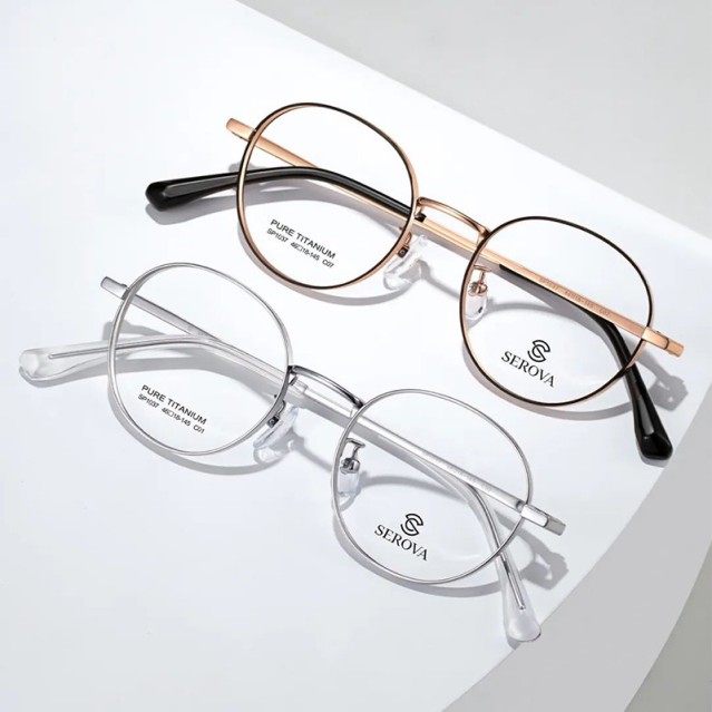 Schlohua glasses frame retro round frame small face women's height number glass wide edge design ...