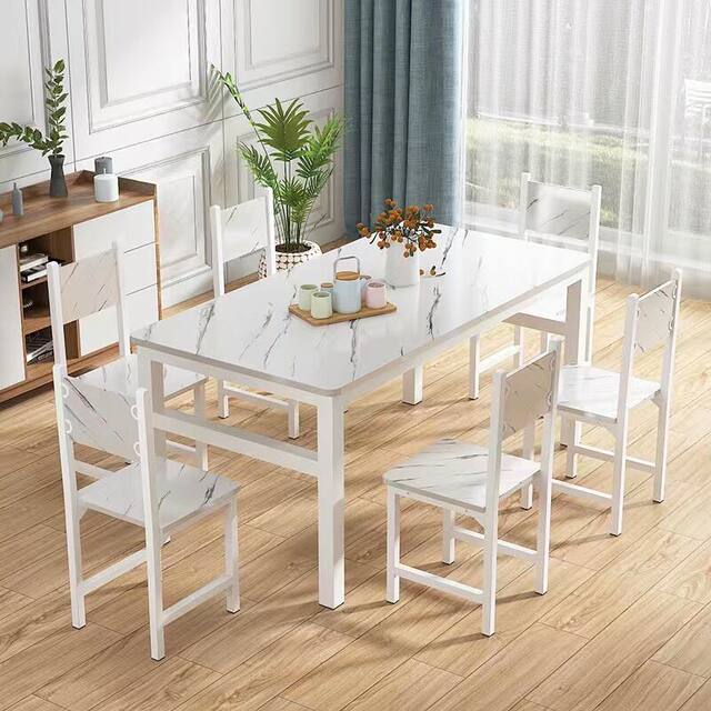 Modern small household simple dining table and chairs dining table ...