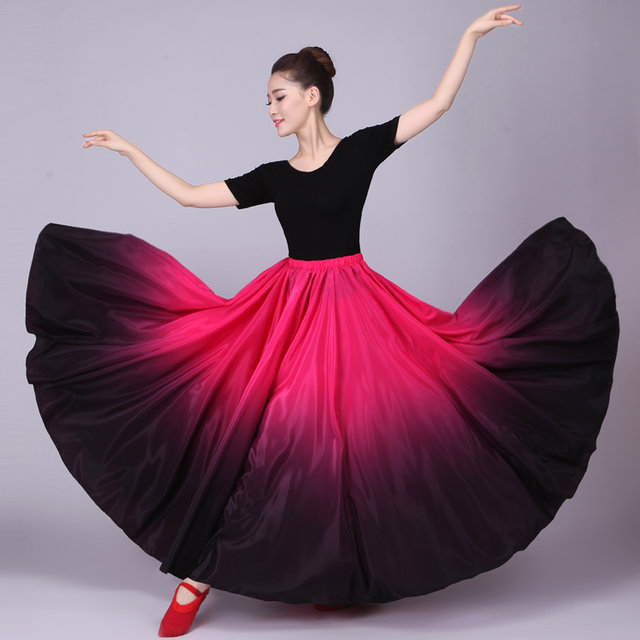 Xinjiang dance practice skirt Uyghur Yi Tibetan dance practice skirt performance costume dance ...