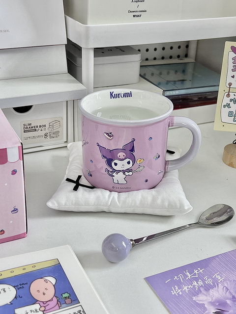 Cute Sanrio Ceramic Mark Cup Cuolomi Children's Water Cup Melati Coffee ...
