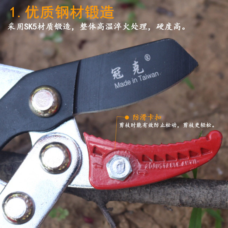 Guanke Thick Branch Shears - Powerful Pruning Garden Scissors for Fruit ...