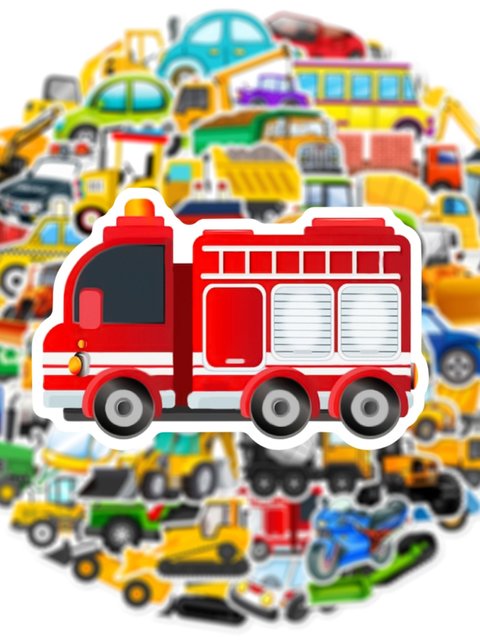 60 Cartoon Construction Vehicles kids Stickers for Laptops, Phone Cases ...