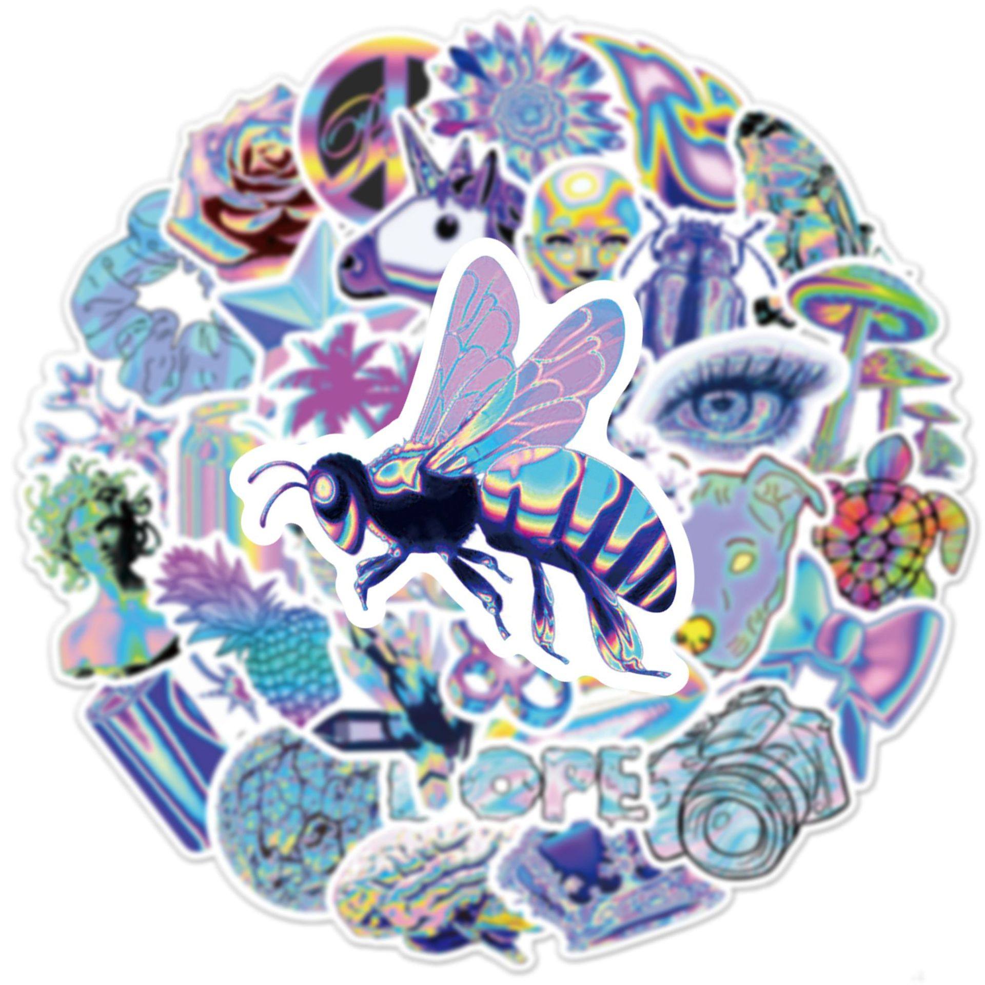 100 imitation camouflage laser ins cartoon creative stickers notebook ...