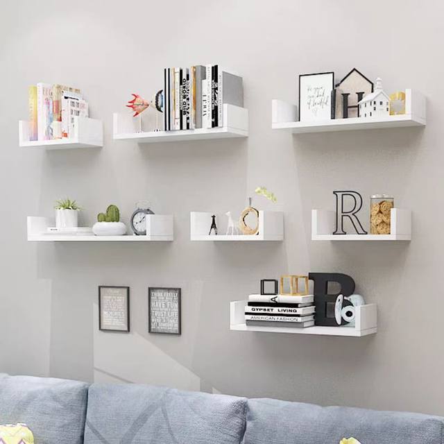 Living room wall rack hanging wall partition bedroom wall bookshelf TV ...