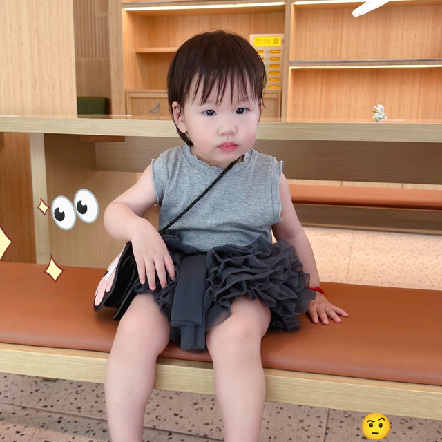 Xian Ning Qi baby girl's suit tutu skirt two-piece high-quality mesh ...