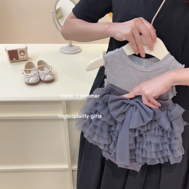 Xian Ning Qi baby girl's suit tutu skirt two-piece high-quality mesh ...