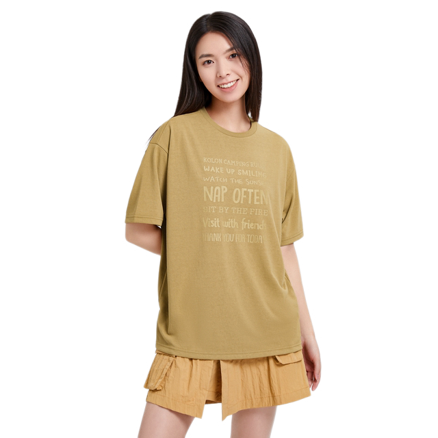 KOLON SPORT Keelong Short -sleeved Women's Moisturizing Sports Short ...