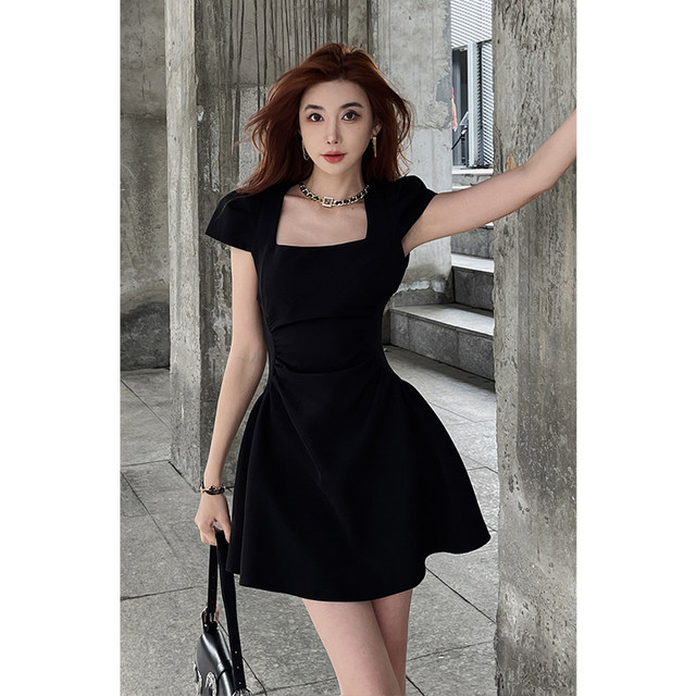 Li Wanjun white French square neck dress women's summer 2024 new ...