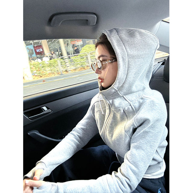 Li Wanjun Lulu thick hooded zipper sweater coat female autumn and ...