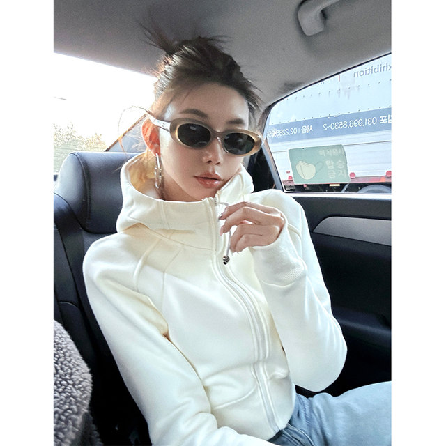 Li Wanjun Lulu thick hooded zipper sweater coat female autumn and ...