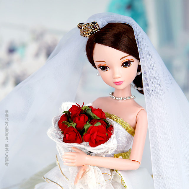 Kerr doll sweet time wedding dress bride doll gift simulation princess ...