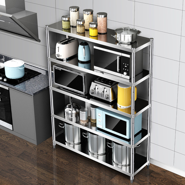 Shelves Set up a multi -layer stainless steel shelf landing storage ...