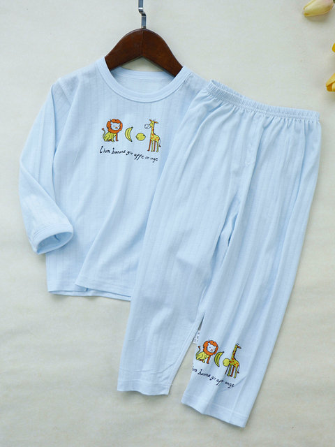 Cool vertical striped boneless children's air-conditioned clothing suit ...