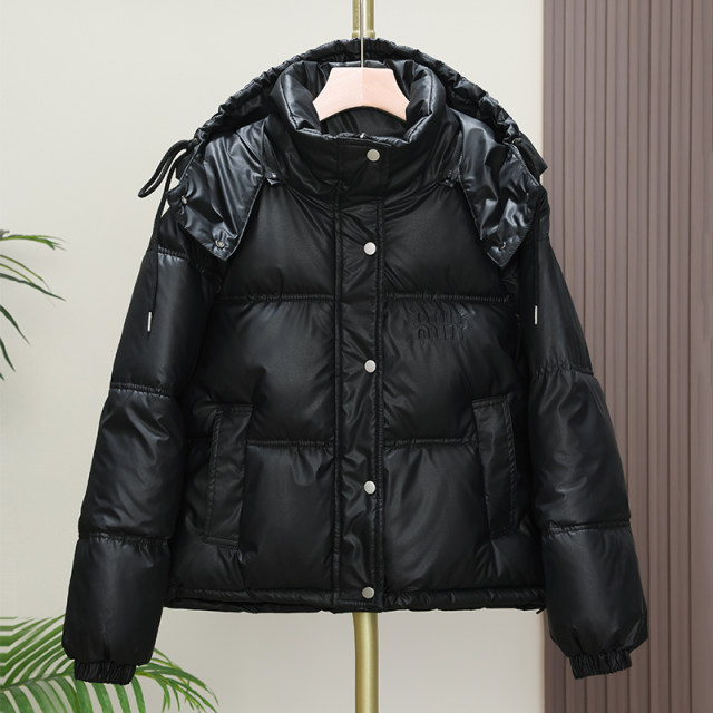 Winter down cotton cotton coat for women glossy pu cotton coat warm ...
