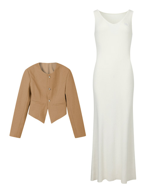 7Shiftin original design two-color jacket two-color dress suit slim ...