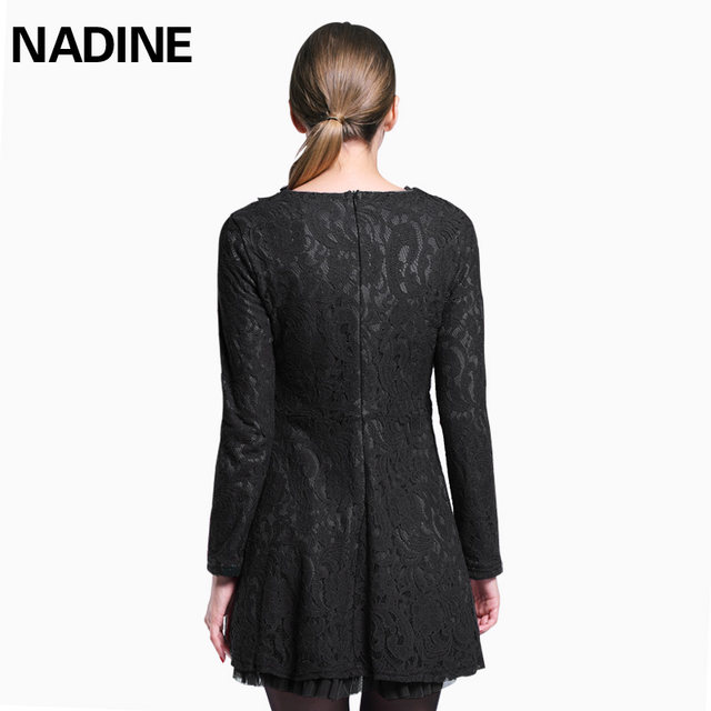 Large size plus pill lace dress rabbit hair long sleeves long -sleeved ...