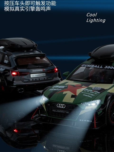 Simulation 1:24 Audi RS6 modified alloy car model crock car large ...