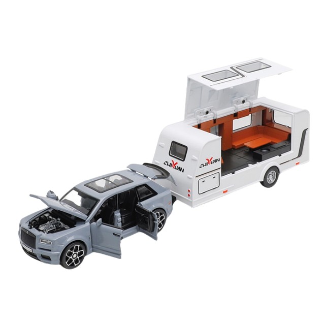 Simulated Rolls-Royce alloy car model Mercedes-Benz trailer RV model ...